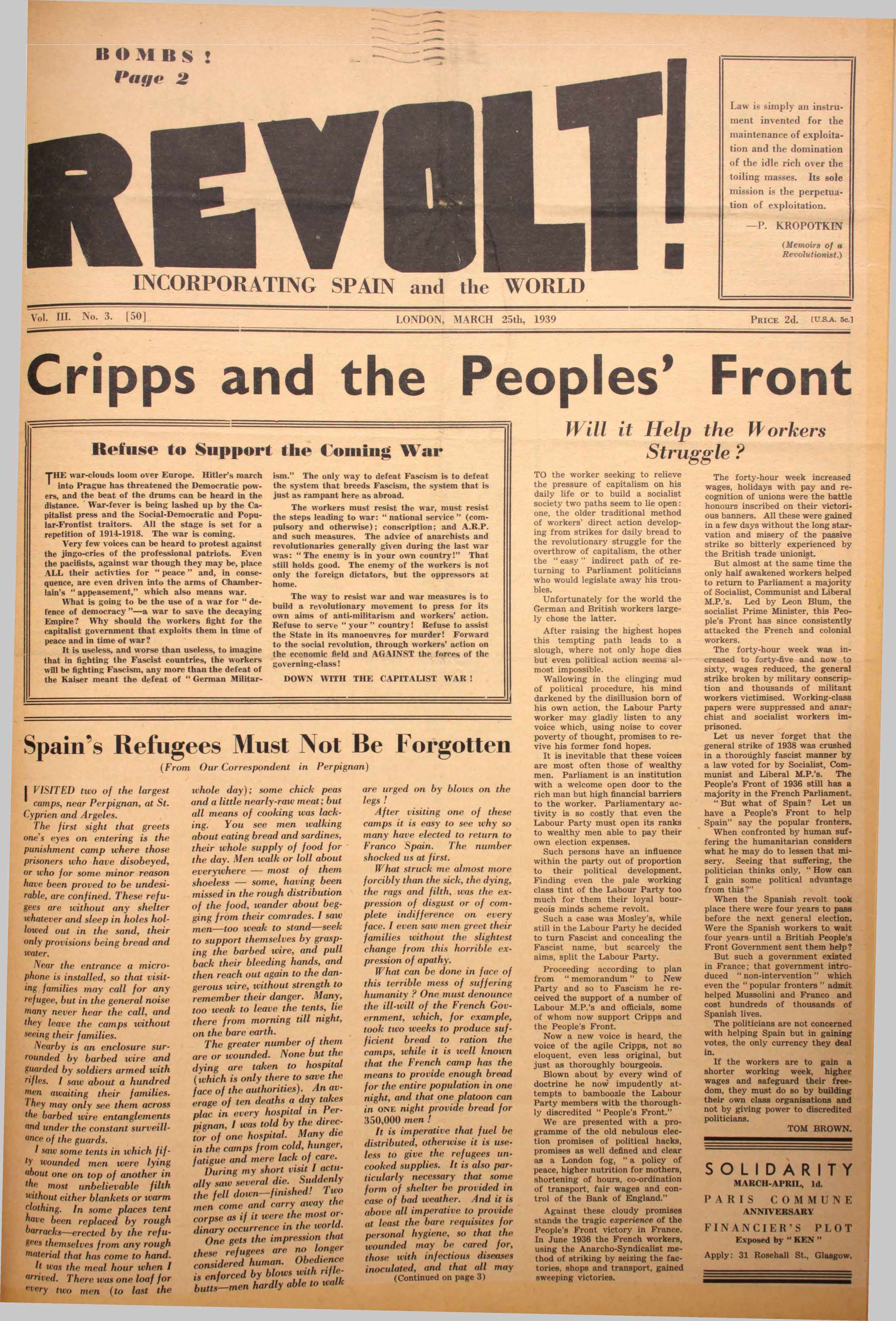 Revolt! No. 3 (25 March 1939) | libcom.org